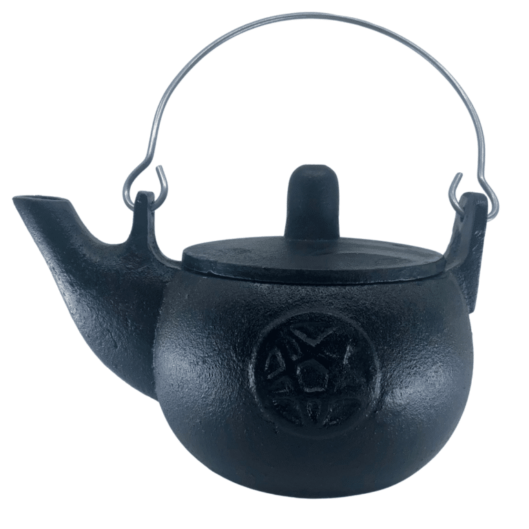 Cauldron Cast Iron Kettle with Lid PENTAGRAM Large | The Herb Temple