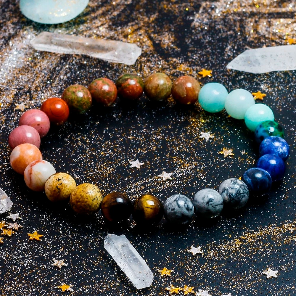 Solar System Natural Stone Beads Bracelet | The Herb Temple